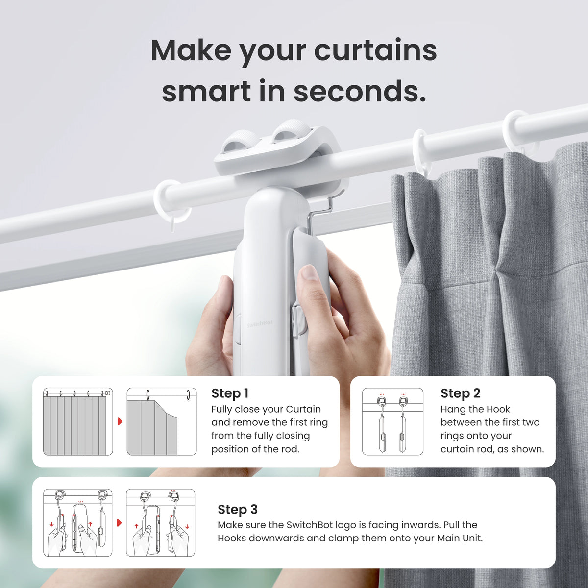 SwitchBot Curtain 3 | Next-Gen Smart Curtain, Fits Nearly All ...